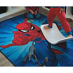 Marvel Spider-Man Classic Printed Area Rug | Indoor Floor Mat, Accent Rugs For Living Room and Bedroom, Home Decor For Kids Playroom | Comic Book Gifts And Collectibles | 72 x 52 Inches