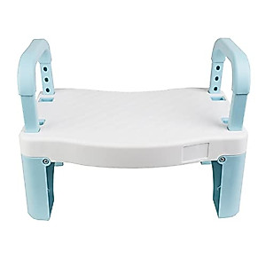 Kids Folding Step Stool for Kitchen, Bathroom Sink with Handle for Toddlers Boy & Girls, Toilet, Lightweight Plastic Potable Potty Training Stool and Seat-Turquoise