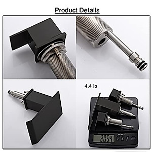 BEIYI Matte Black Deck Mount Tub Faucet, Roman Tub Faucet Set 2 Handles Bathtub Faucet Filler Set 3 Hole High Flow Waterfall Tub Faucet