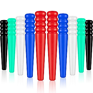 60 Pieces Plastic Cribbage Pegs Tapered Board Pegs Replacement for Cribbage Traditional Board Game, 5 Colors