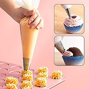 FIVETAS Cake Decorating Kit-27Numbered Icing Tips,50 Pastry Bags.6 Scrapers,1 Flower Nail,1 Piping Nozzles Coupler,1 Plastic Box and 1 Pattern Chart.