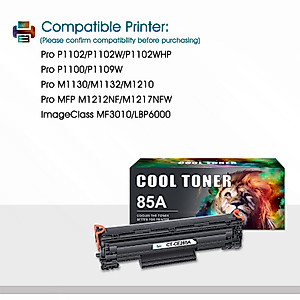 Cool Toner Compatible Toner Replacement for HP 85A CE285A Toner Cartridge for HP Pro P1102w M1212nf MFP P1102 P1109w M1217nfw Printer Ink Cartridge (Black, 2-Pack)