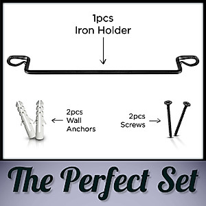 Stur-De Wrought Iron Towel Holder - Rustic Towel Rack for Bathroom or Kitchen, Wall-Mount Black Iron Towel Bar for Bath Towels - Decorative Black Towel Bar for Farmhouse-Style Home - 21 x 3 x 2 Inches