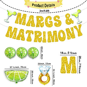 Margs And Matrimony Bachelorette, 65 Pcs Margs And Matrimony Decorations, Margarita Bachelorette Party Supplies, Mexican Fiesta Wedding Bridal Shower Party