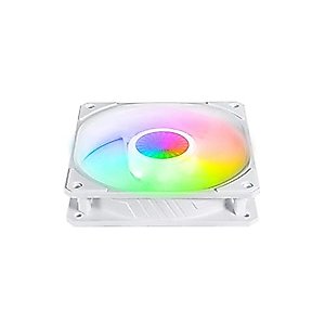 Cooler Master SickleFlow 120 ARGB Fan (White Edition) - 120mm Square Frame Fan, Air Balance Curve Blade Design, PWM Control for Computer Case & Liquid Radiator (SickleFlow 120 ARGB, White)