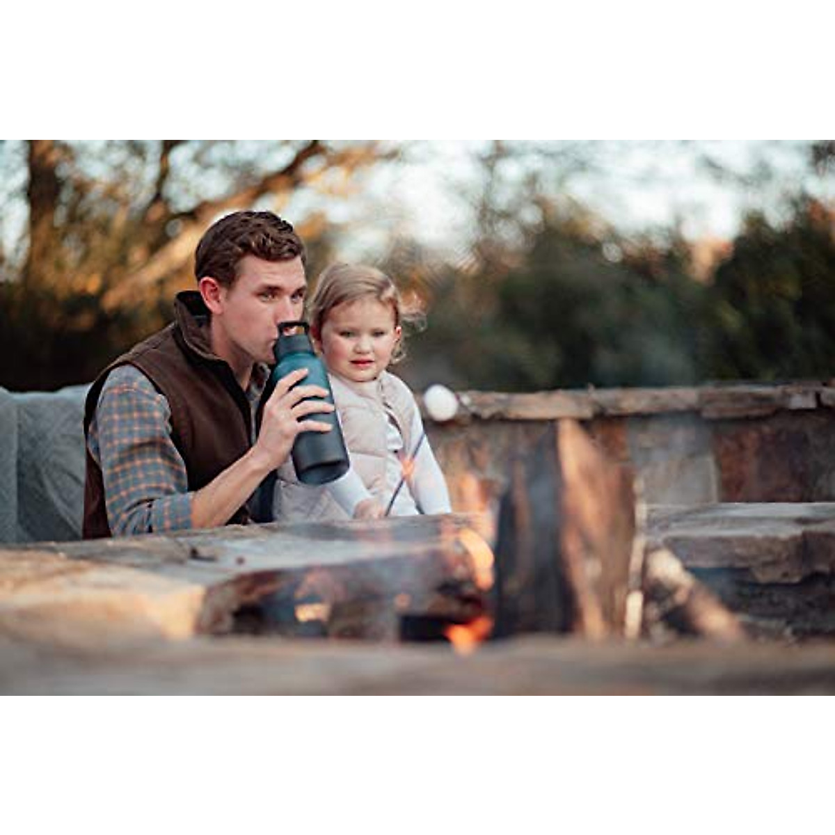 Simple Modern Insulated Water Bottle with 3 Lids - Straw, Flip, Chug - Small Reusable Wide Mouth Stainless Steel Flask Thermos Sport, 18oz (530ml), Pattern: Carrara Marble