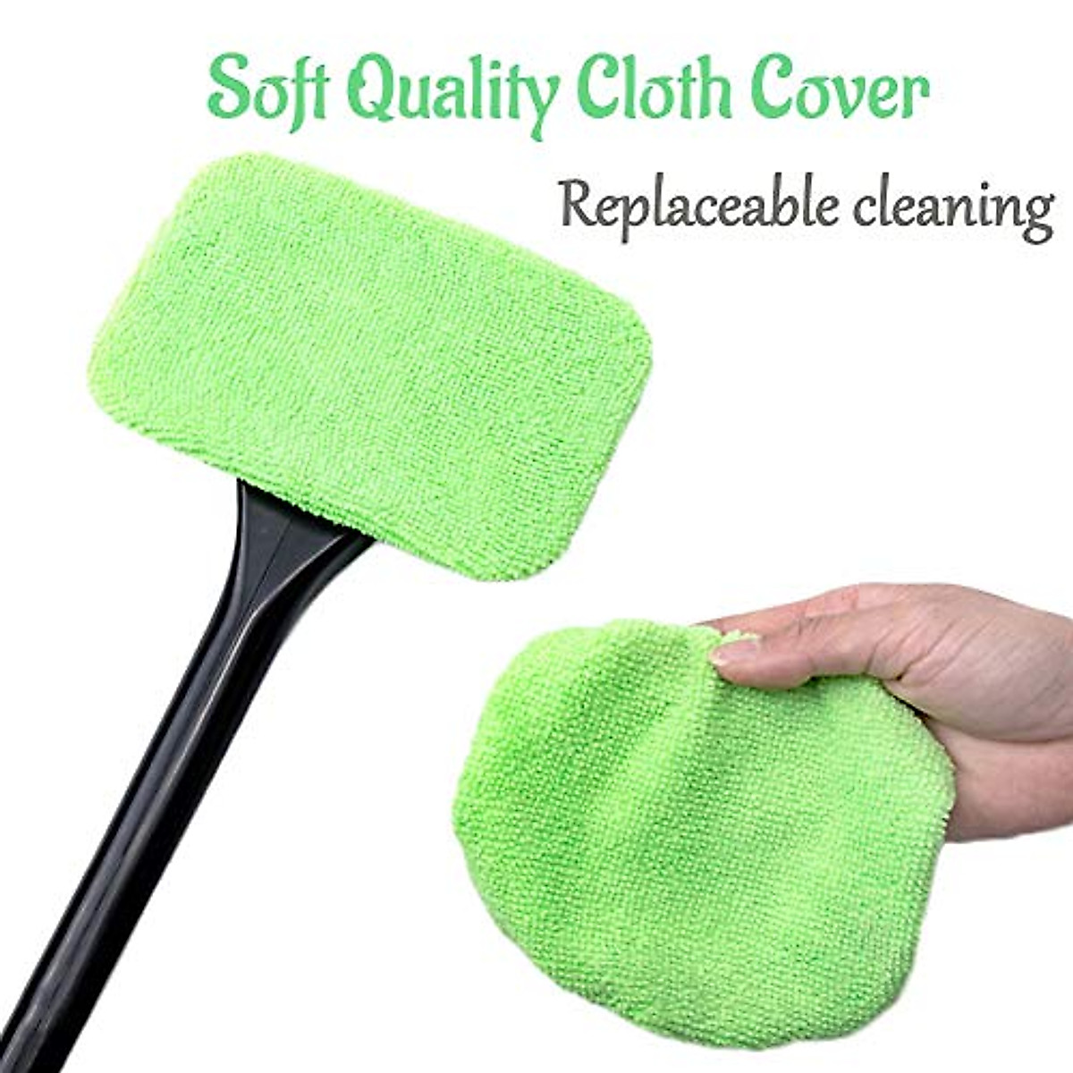 Silence Shopping Car Care Replaced Microfiber Clothes Windshield Cleaning Brush Durable Buffing Pad Cover Washable Polishing Bonnet Green Pack of 5