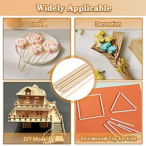 Wooden Dowel Rods, Unfinished Natural Wood Sticks 1/4 x 6 Inch Craft Dowel Rods for Crafts and DIYers 100pcs Hardwood Sticks Dowling Rods