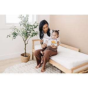 My First Photo Album for Baby with Adorable Giraffe Family, Soft Fabric Cover, Holds 15 Photos, Wipeable Pages, Baby Safe Mirror by Genius Baby Toys