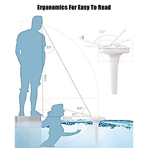 Solar Digital Pool Thermometer Floating Easy Read Large Display LCD Screen Solar Powered No Batteries Needed Fahrenheit Celsius 150C