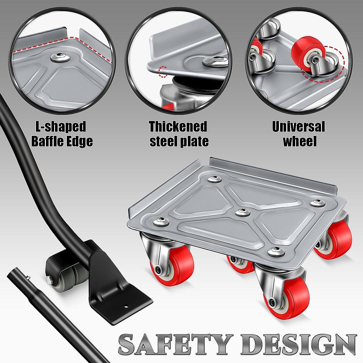 BTEC Furniture Dolly Furniture Sliders Furniture Movers with 5 Wheels Appliance Rollers Furniture Moving Wheels Furniture Movers Sliders Furniture Rollers for Heavy Furniture 1200lbs Load Capacity