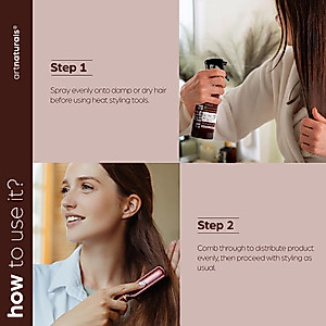 Artnaturals Thermal Hair Protector Spray - (8 Fl Oz / 236ml) - Heat Protectant Spray against Flat Iron Heat - Argan Oil Preventing Damage, Breakage and Split Ends - Sulfate Free (ANHA-0801)