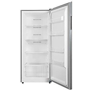 Hamilton Beach HBFRF1495 14 cu ft Upright Convertible Fridge/Freezer-Frost Free-Removable Glass Shelves-LED Interior Light, Stainless