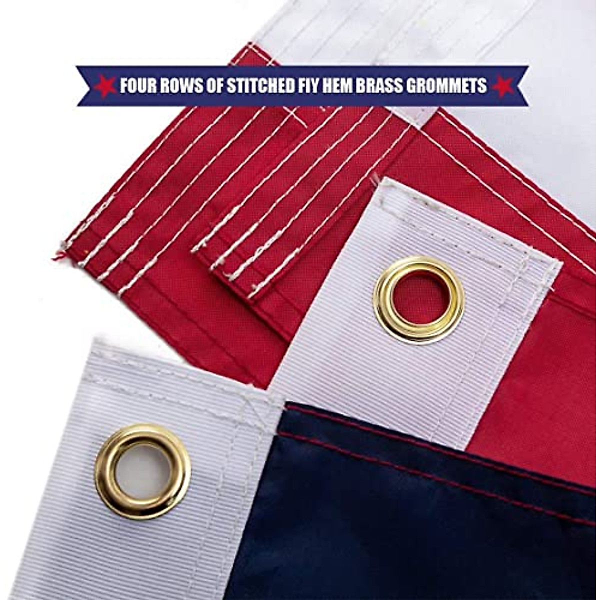 This 3x5 ft American Flag Outdoor The Strongest, Longest Lasting, 3x5 ft. 100% Made in USA Embroidered Stars Sewn Stripes Brass Grommets Foot Heavy Duty Nylon…