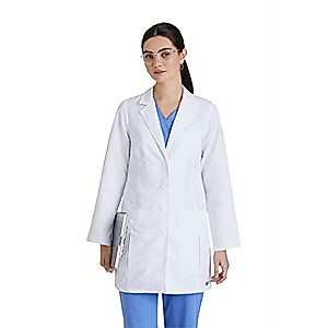 BARCO Grey's Anatomy Women's 2 Piece Long Sleeve 34" Lab Coat White 5XL