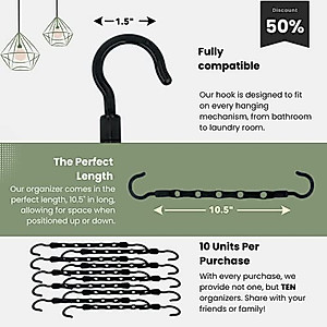 10 Pack Home Essentials Space Saving Hanger 5-Hole Black Hangers Clothes Organizer | Clothes Hanger for Room Organization | Space Saving Closet Organizers and Storage, Dorm Room Essentials