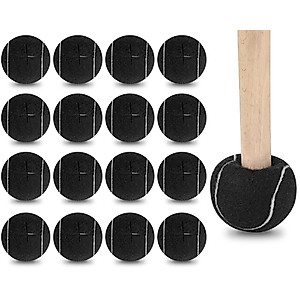 Macarrie 24 Pcs Precut Tennis Balls for Furniture Legs and Floor Protection Chairs Desks Furniture Tennis Balls for Chairs Feet Long Lasting Tennis Ball Chair Foot Covers (Black)