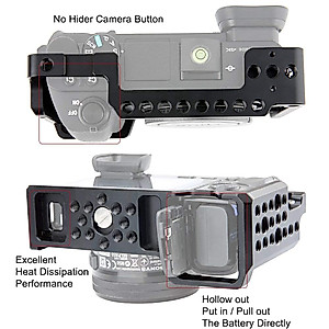 NICEYRIG Camera Cage Kit for Sony A6400/ A6100/ A6300/ A6000, with Cheese Top Handle Cable Lock Clamp