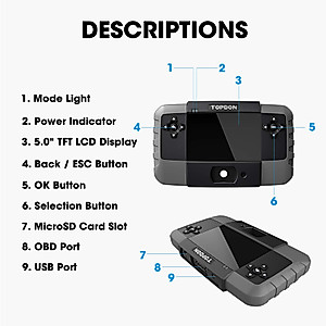Key Programmer Immobilizer TOPDON T-Ninja1000 Add, Delete Key, Read Pin, All Keys Lost for Entry-Level Locksmiths, Professional Mechanics, Automotive Technicians
