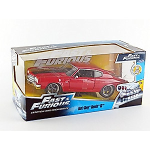 Jada Toys & Furious Dom's Chevy Chevelle SS Die-cast Car, Toys for Kids and Adults Fast & Furious Movie 1- 1:24 Diecast - '70 Chevy Chevelle SS Red