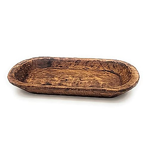 Decorative Wood Dough Bowl- Farmhouse Rustic Bowl- The Durango