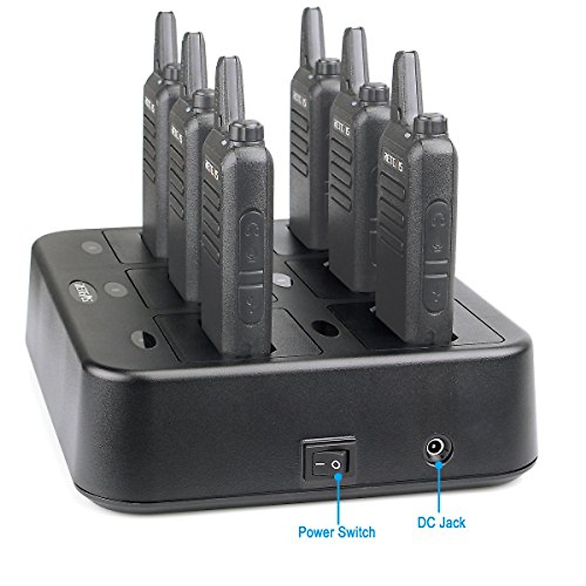 Retevis RT22 Six-Way Charger Multi Unit Charger Compatible with Retevis RT22 RT22S RB19 RB19P Walkie Talkie (1 Pack)