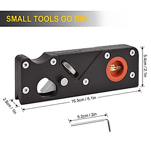 Chamfer Plane-Woodworking Edge Corner Plane with Auxiliary Locator, Hand Plane Suitable for Quick Edge Trimming of Wood (W/4cuters)