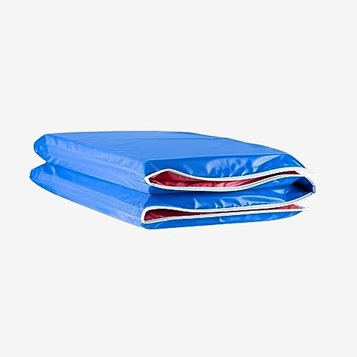 CASE-12 Pack KinderMat, 1" Thick, 4-Section Rest Mat, 45" x 19" x 1", Red/Blue with Grey BINDING-Case-12-500110