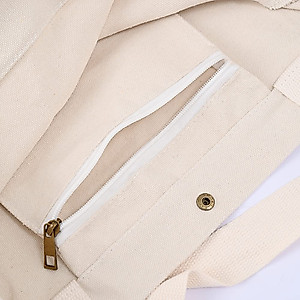 Augbunny Heavy Duty Canvas Extra Large Shoulder Crossbody Bag Grocery Shopping Bag Beach Tote Multi Purpose Daily Use Casual Tote