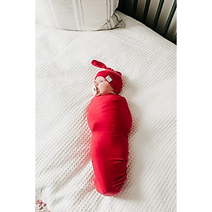 Large Premium Knit Baby Swaddle Receiving Blanket "Mara" by Copper Pearl