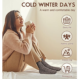 YSense 5 Pairs Womens Wool Socks Thick Knit Warm Winter Socks Cozy Comfy Socks Gifts