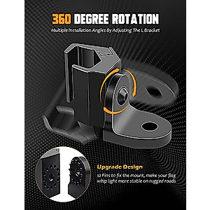 UTV Whip Mount for Polaris Ranger, 360°Adjustable Heavy-Duty UTV Whip Mounting Bracket for Polaris Ranger General Can am Defender Commander 2021+ Maverick Trail/Sport Work for Pro-fit Cage（1 Pcs）