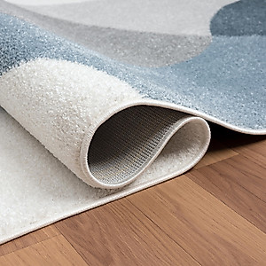 Abani Rugs Cream and Pink 4 ft. X 6 ft. Contemporary mid-Century Rug with Beige and Pink Geometric Circle. Minimalistic Design Rectangular Area Rug. Turkish Stain Resistant Area Rug.