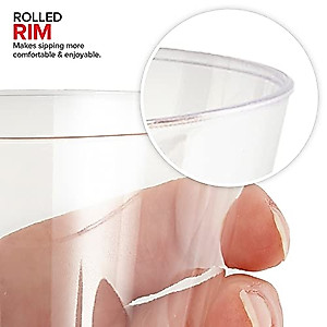 Stock Your Home 9 oz Clear Disposable Plastic Cups (100 Pack) Elegant Tumblers Glasses for Birthday Parties, Weddings, Holidays, Dessert Tumbler, Bulk Drinking Cup for Fruit Punch, Cocktails, Wine