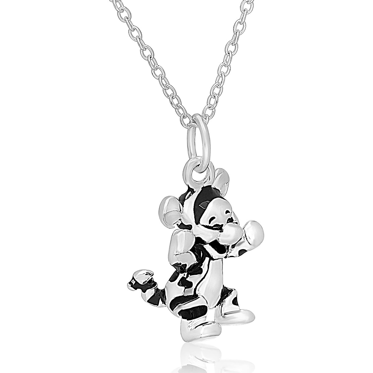 Disney Winnie the Pooh Womens Sterling Silver Necklace - Tigger Pendant Necklace with 18-inch Chain Jewelry for Women