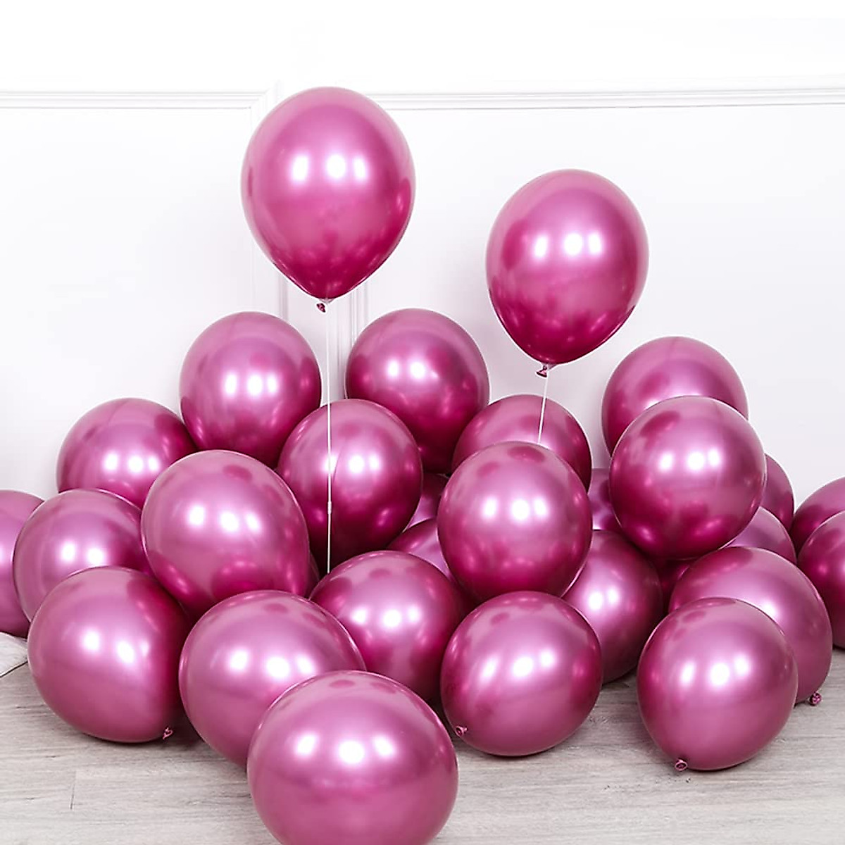 130PCS Metallic Magenta Hot Pink Balloon Garland Arch Kit, Chrome Fuchsia Gold Sand White Balloons for Bachelorette Wedding Anniversary Baby Shower Birthday Party Decoration Supplies