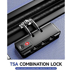 SunnyTour 24In Expandable Checked Luggage, Hard Shell Spinner Suitcase with Wheels for Business/Travel (Lavender)