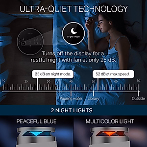 THINK BEST Air Purifier for Home, Smokers, Allergies, Pet Hair, True HEPA Filter, Ultra-Quiet Technology, 4-Stage Filtration. Odor, Dust, Smoke, Mold Remover with Ionizer, Multispeed fan, Night Mode