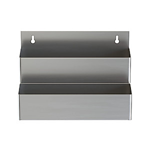 Krollen Industrial Stainless Steel Double Tier Speed Rail, Liquor Rack, Speed Rack, Bottle Holder - 15 Inch