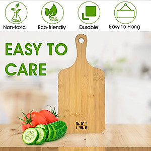 Mini Bamboo Cutting Board with Juice Groove and Handle (8.75inch x 4.25inch); Rounded Bamboo Cutting Board Vegetable Chopping Board Great for Cutting Fruits, Cheese Vegetables Brown