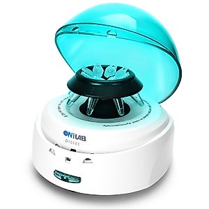 ONiLAB's Scientific Mini Centrifuge 5000RPM, 1360 x g RCF, Lab Benchtop Centrifuge with 2 Rotors for 8 x 0.2/0.5/1.5/2.0ml and 0.2mL×32 PCR Strips, Low Noise≤45dB, 100-240V,Green lid