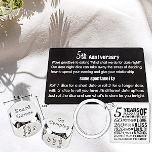 5th Anniversary Dice,5th Wedding Anniversary Dice for Couples,5 Years Anniversary Date Night Dice Gift,5 Years Anniversary for Her,5th Anniversary for Husband,5th Anniversary