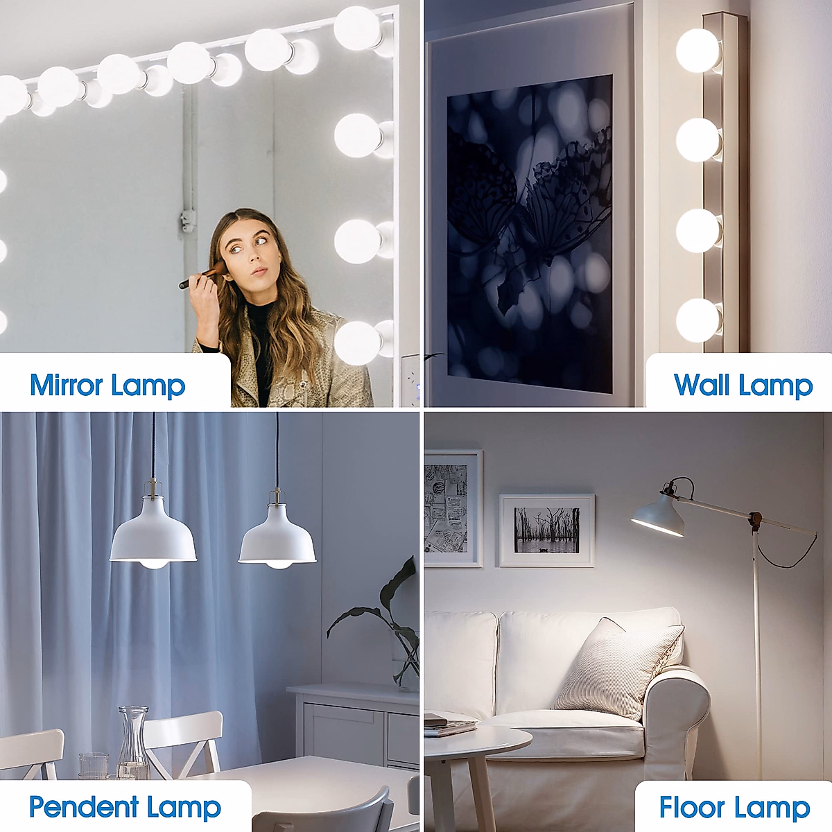 8 Pack G25 Vanity Light Bulb, LED Globe Bulbs for Bathroom Vanity Mirror, 60W LED Light Bulbs Equivalent, Brightness 5000K Daylight E26 Base Bulb, 6W LED for Round Makeup Mirror Lighting Non Dimmable