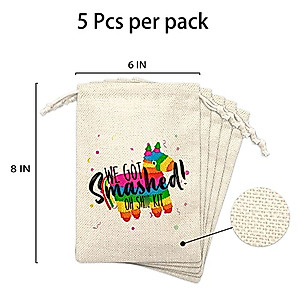 Bachelorette Party Gift Bag, Bridal Shower Kit Bag, 6"W x 8"L, We Got Smashed Hangover Kit Bag, Pouches With Drawstring, Party Wedding Favors, Supplies, Decorations – 5Pcs per Pack(Xbag-023)