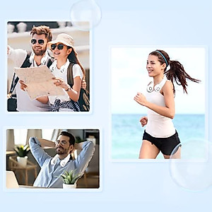CindyLary White Portable Neck Fan, Personal Bladeless Wearable with Portable 360°Cooling Neck Fan，USB Rechargeable Mini Hanging Neck Fan for Outdoor Sports