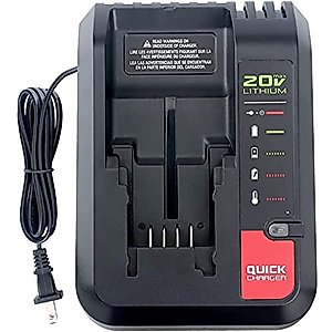 PCC692L 20V MAX Lithium Battery Charger Replacement for Porter-Cable 20V Lithium Battery PCC685L PCC680L PCC681L PCC682L Black Decker LCS1620 20V Lithium Battery LBXR20 LBX4020