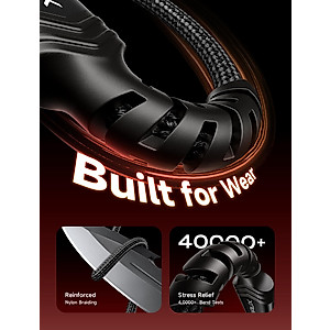 JSAUX USB C Cable [2-Pack 6.6ft], USB A to USB Cord 3.1A Fast Charging Compatible with iPhone 16/16 Plus/16 Pro/16 Pro Max/iPhone 16e/iPhone 15 Series, Samsung S20 S10 S9, Note 20 10, Car Play -Black