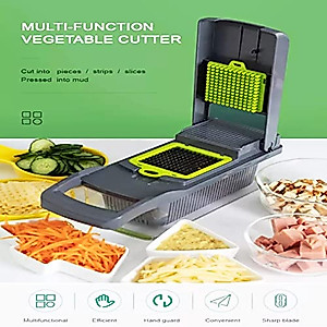 BROCHE Vegetable Chopper - Pro Onion Chopper - 12 in 1 - Multifunctional Slicer Vegetable Chopper with Container - Kitchen Organization - Food Chopper - Garlic chopper - Veggie Chopper with container