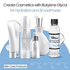 Butylene Glycol Cosmetic Grade (125 mL / 4.22 Oz), Organic Butylene Glycol Moisturizer for Skincare - Emollient Prevents Water Loss from Skin - Skincare 1,3 Butylene Glycol by Talsen Chemicals