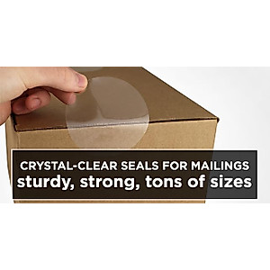 ChromaLabel 0.75 Inch Clear Transparent Dot Stickers, 500 per Roll, Non Perforated